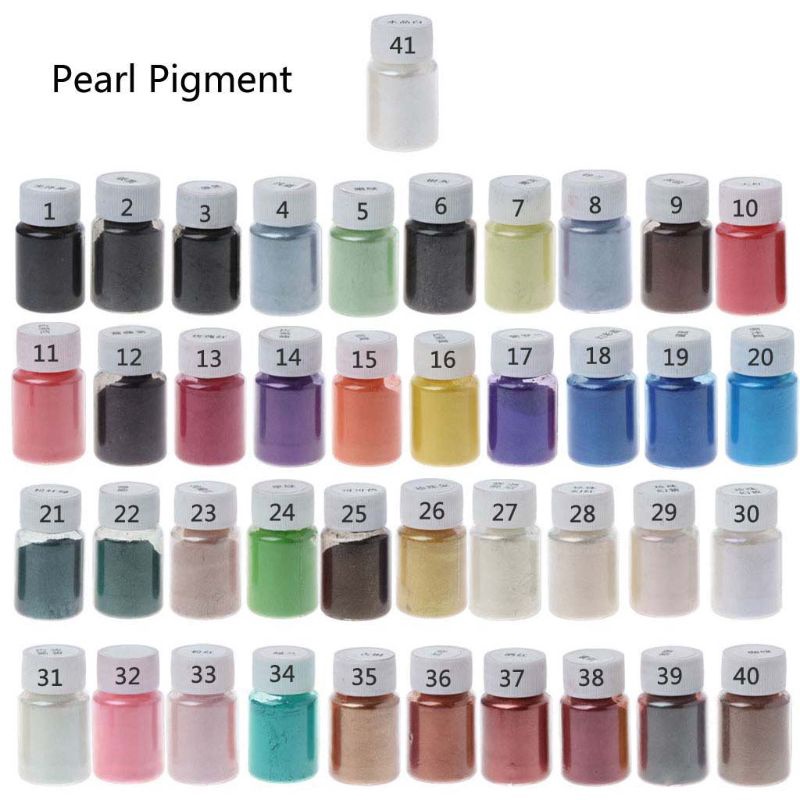Amos 10g 48 Color Pearl Pigment Pearlescent Mica Powder Epoxy Resin Dye ...