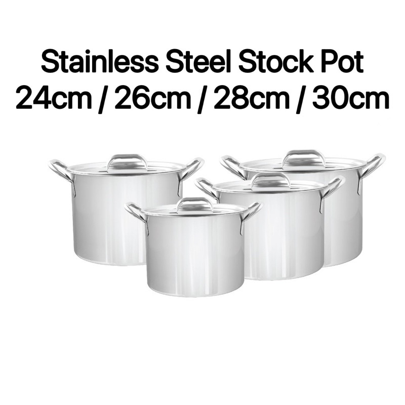 Stainless Steel Pot 24/26/28/30cm Casserole Cooking Pot / Deep Storage ...