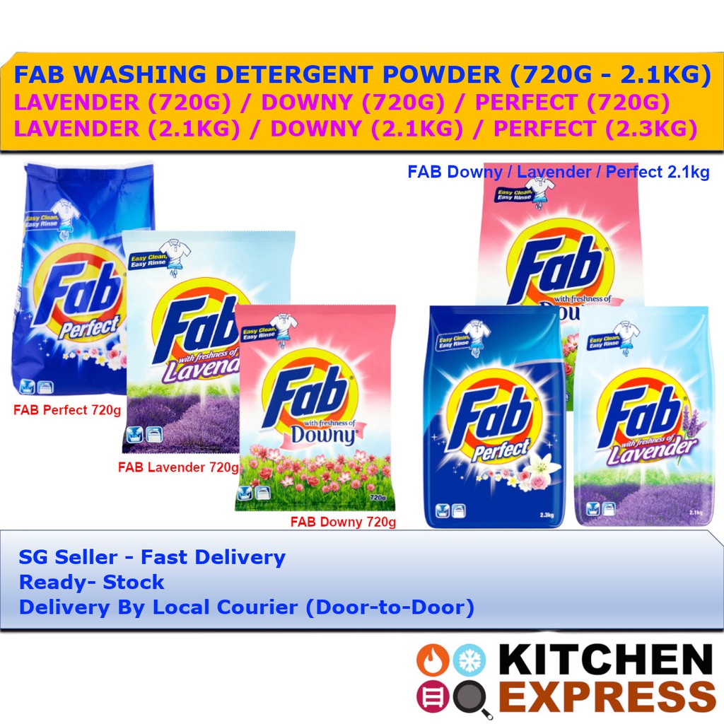 (2.3kg) FAB Lavender / Downy / Perfect Laundry Washing Detergent Powder ...