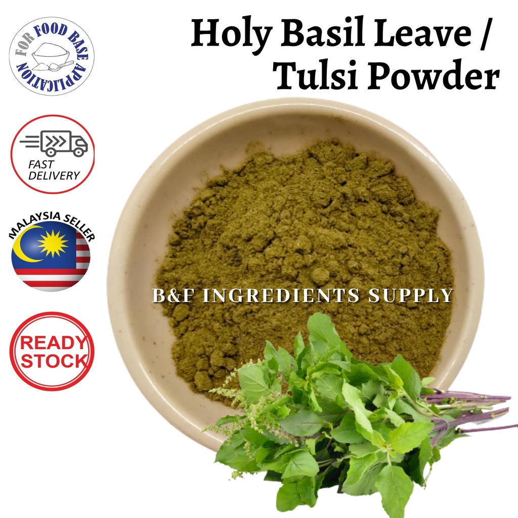 Organic Green Tulsi /Tulasi / Holy Basil Powder (Daun Selasih) (Helps ...