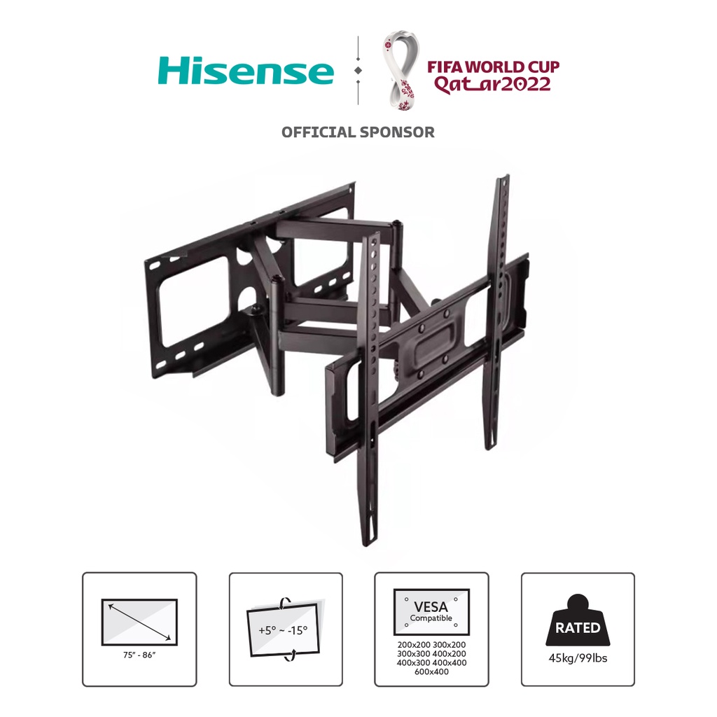 Hisense 75 - 100 Swivel Wall Mount - FREE Installation (Double Arm ...