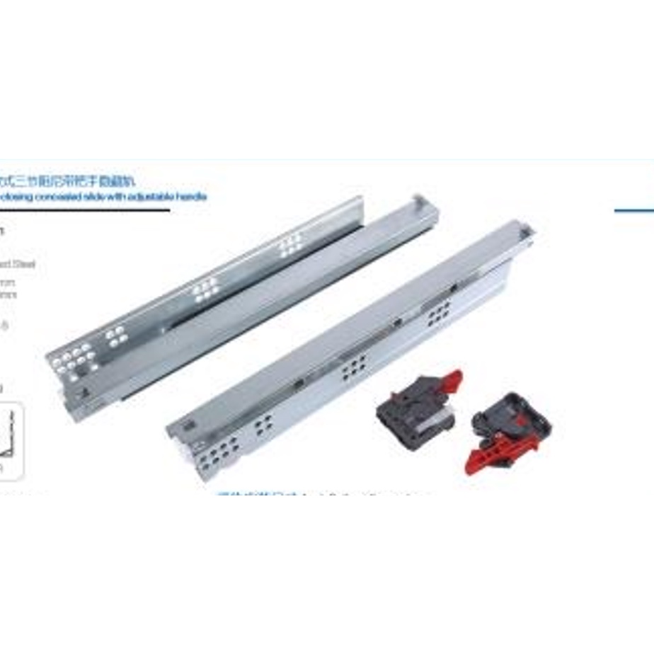 CASA CA-302 UNDERMOUNT SOFT CLOSING FULL EXTENSION CONCEALED SLIDE WITH ...