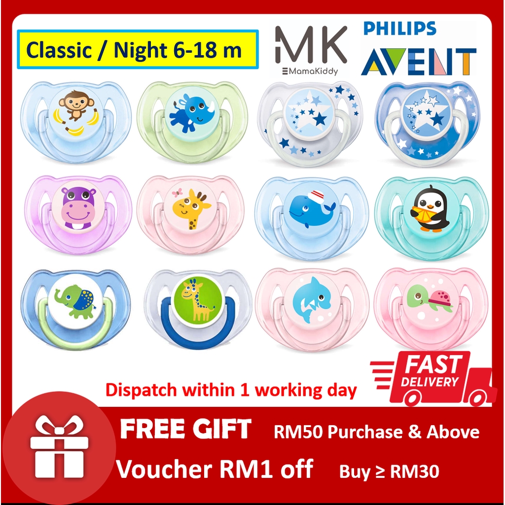 Philips Avent Classic Baby Soother Pacifier 6-18m | Shopee Singapore