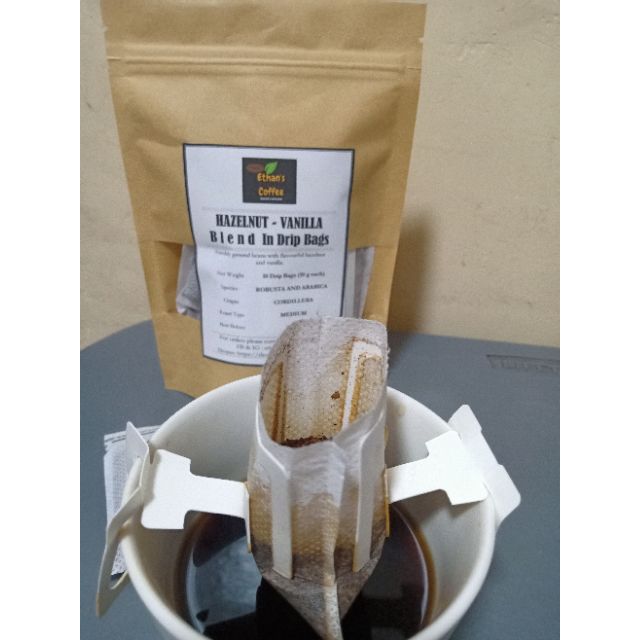 Hazelnut Vanilla Ground Coffee in Drip Bags (10 drip bags per pack ...