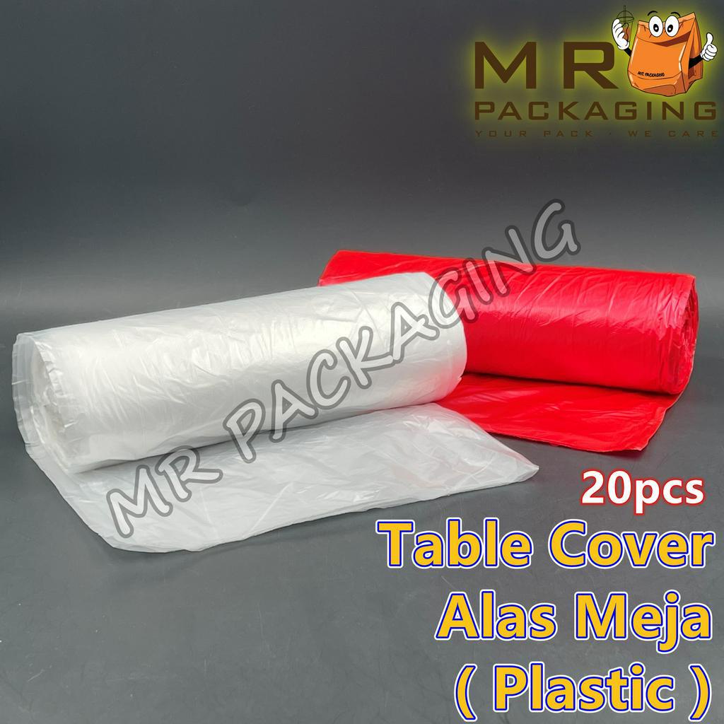Plastic Table Cover [ 20pcs ] 72“x72” Alas Meja Plastik - Disposable ...