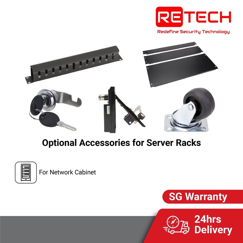 [Retech] Server Rack 24 ports Patch Panel / 12 ports cable manager ...