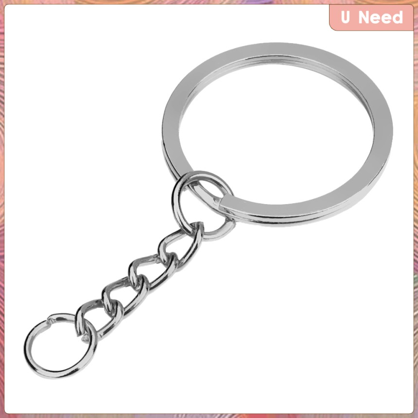 20pcs DIA 1.1inch/28mm Metal Split Key with Chain Key Keychain Parts ...