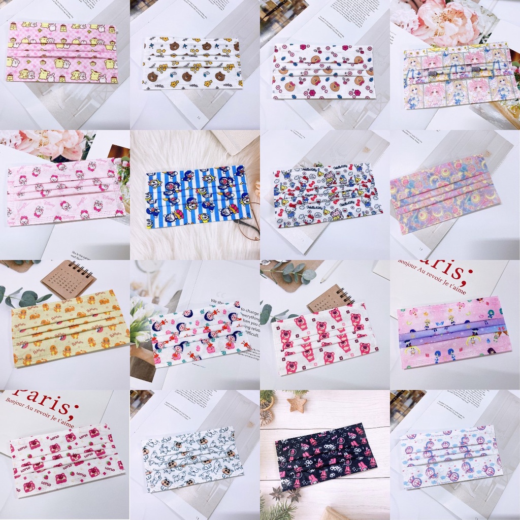 49Designs! Sailor Moon Mickey Bear Brown Face Mask for Adult 10/50PCS ...