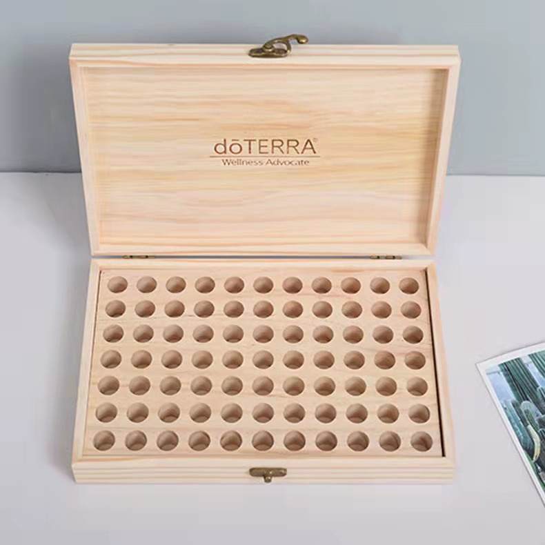 Doterra New Style 77 Grids 2ML Essential Oil Storage Wooden Box Bottle ...