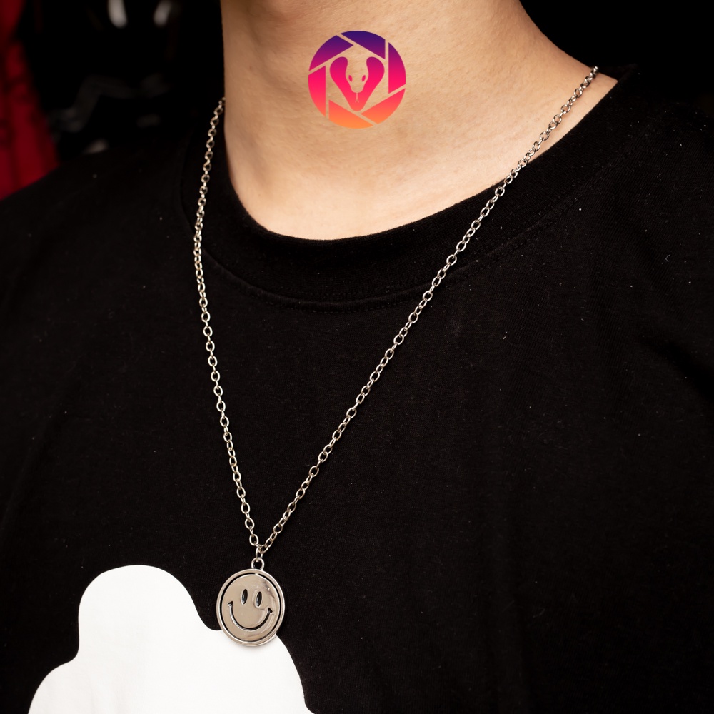 Revolving pendant necklace, emoticon, cute, hip hop style, unisex ...