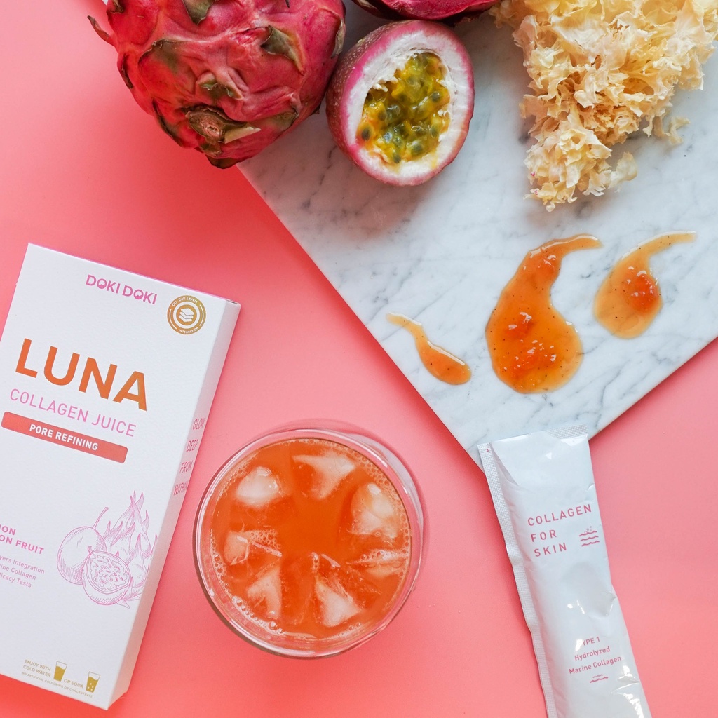 Doki Doki Luna Pore Refining Collagen Juice - Lychee Goji | Raspberry ...