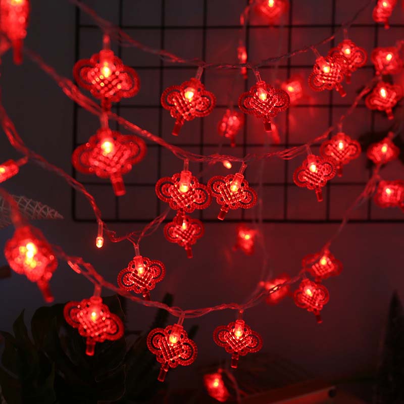 1.5Meter Battery Operated Traditional Red Lantern LED Chinese Knot ...