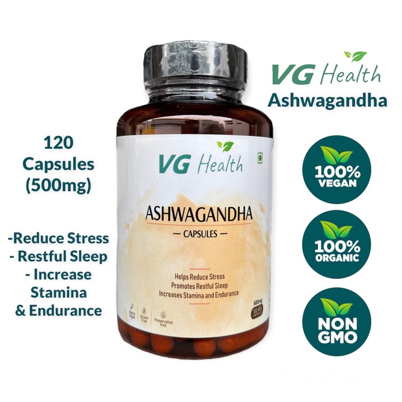 VG Health, Organic Ashwagandha 500mg 120 Capsules | Shopee Singapore