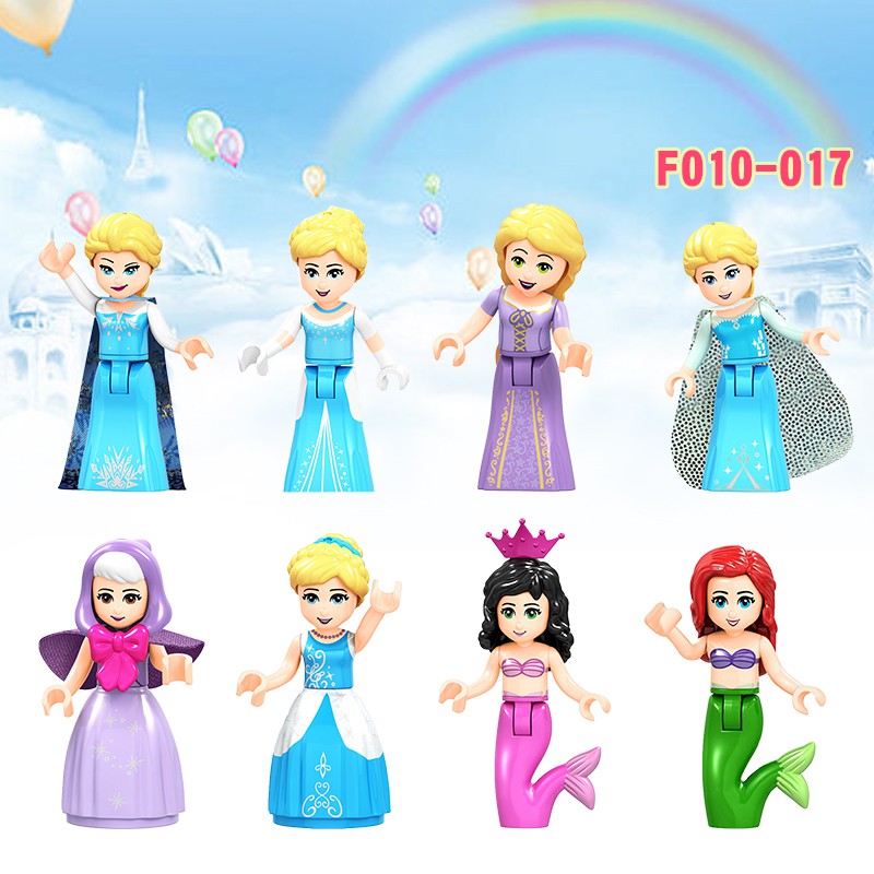 Princess Castle Building Blocks Minifigures Elsa Cinderella Fairy ...
