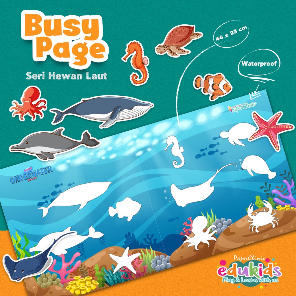 Busy Page matching water animal shadows / Underwater - Educational toys ...