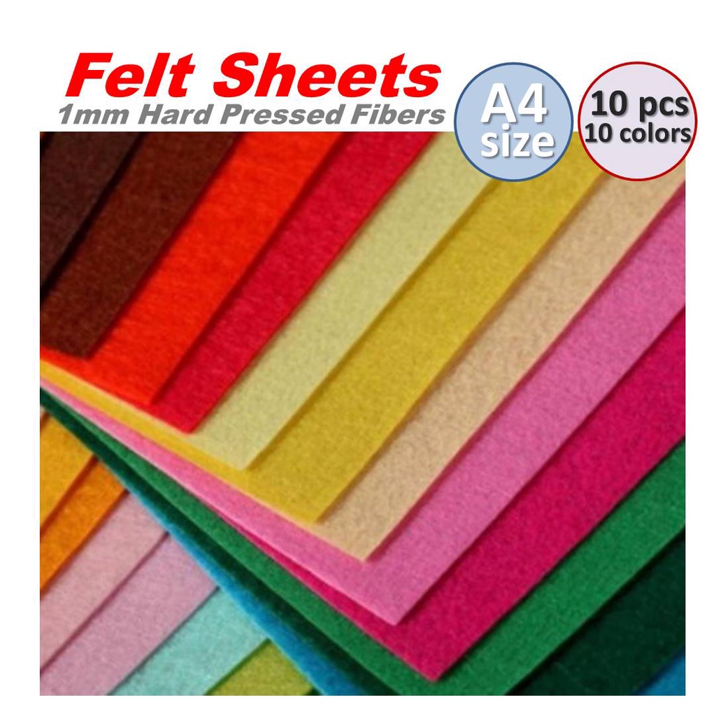 Felt Hard Type Polyester Felt Fabric A4 size 20cm x30cm (Felt Fabric ...