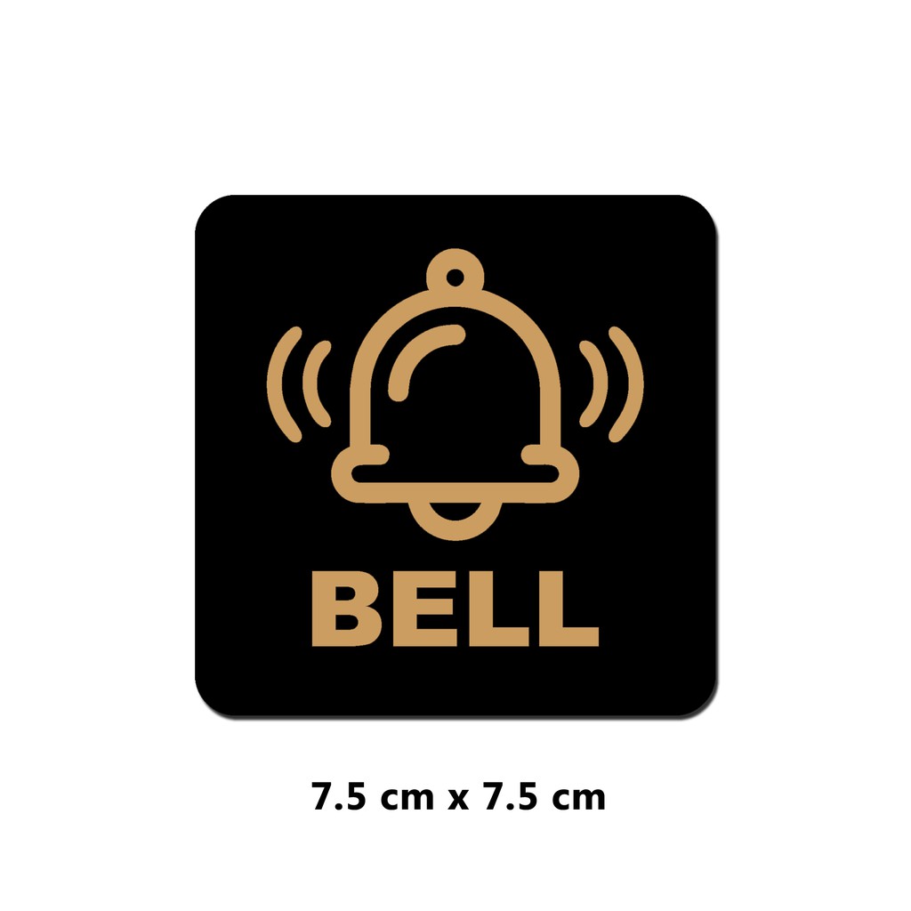 Acrylic Door Sticker Sign - GOLD Bell - Signage Cafe / Home / Resto ...