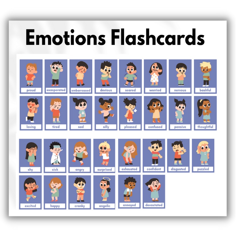 Laminated Emotions, Feelings Flashcards for Kids and Learners | Shopee ...