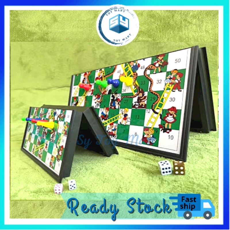 Magnetic Snake & Ladders / 3 in 1 Family Board Game Ludo Games Flying ...