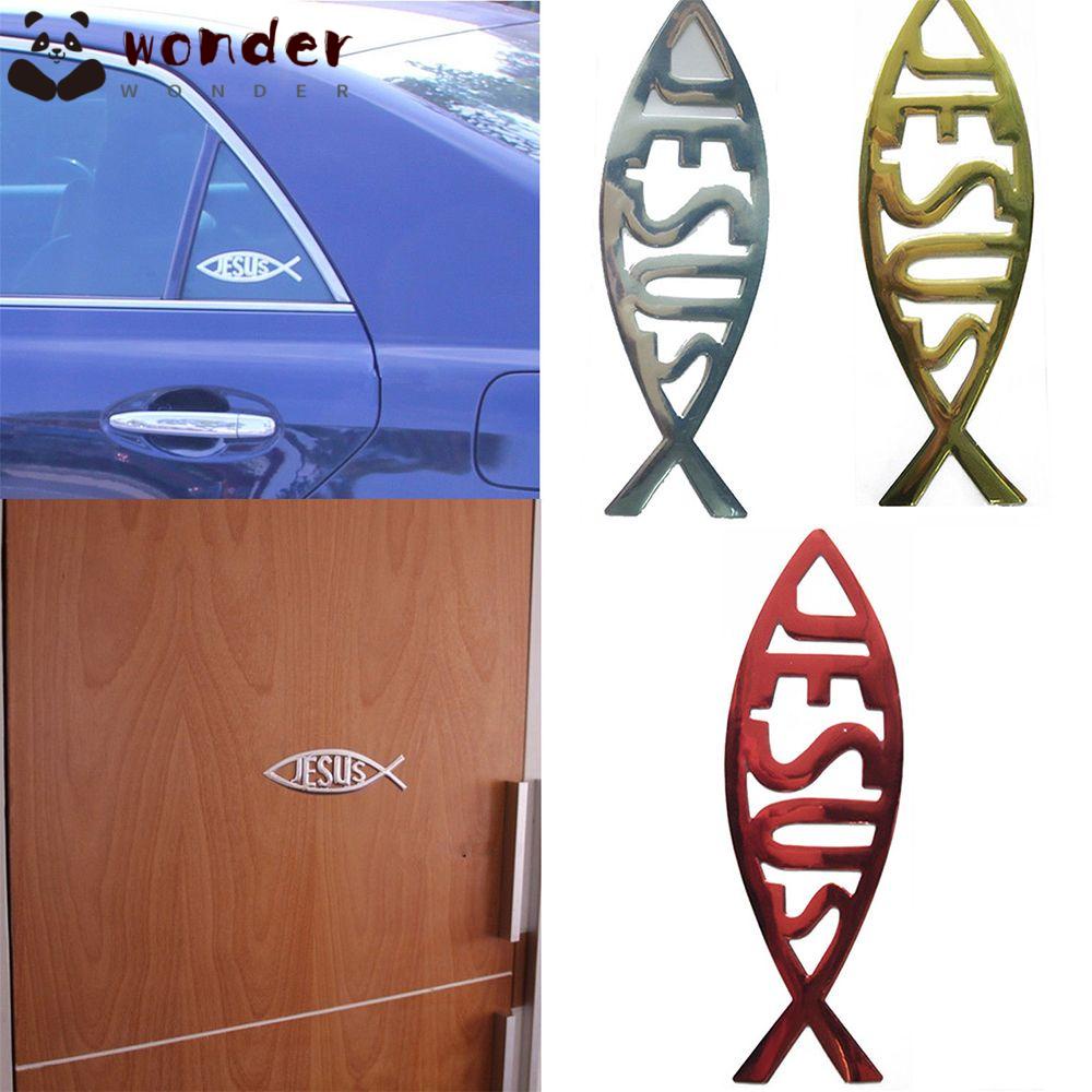 Emblem Badge Decoration Vinyl Car Sticker Jesus Fish Symbol Logo Window ...