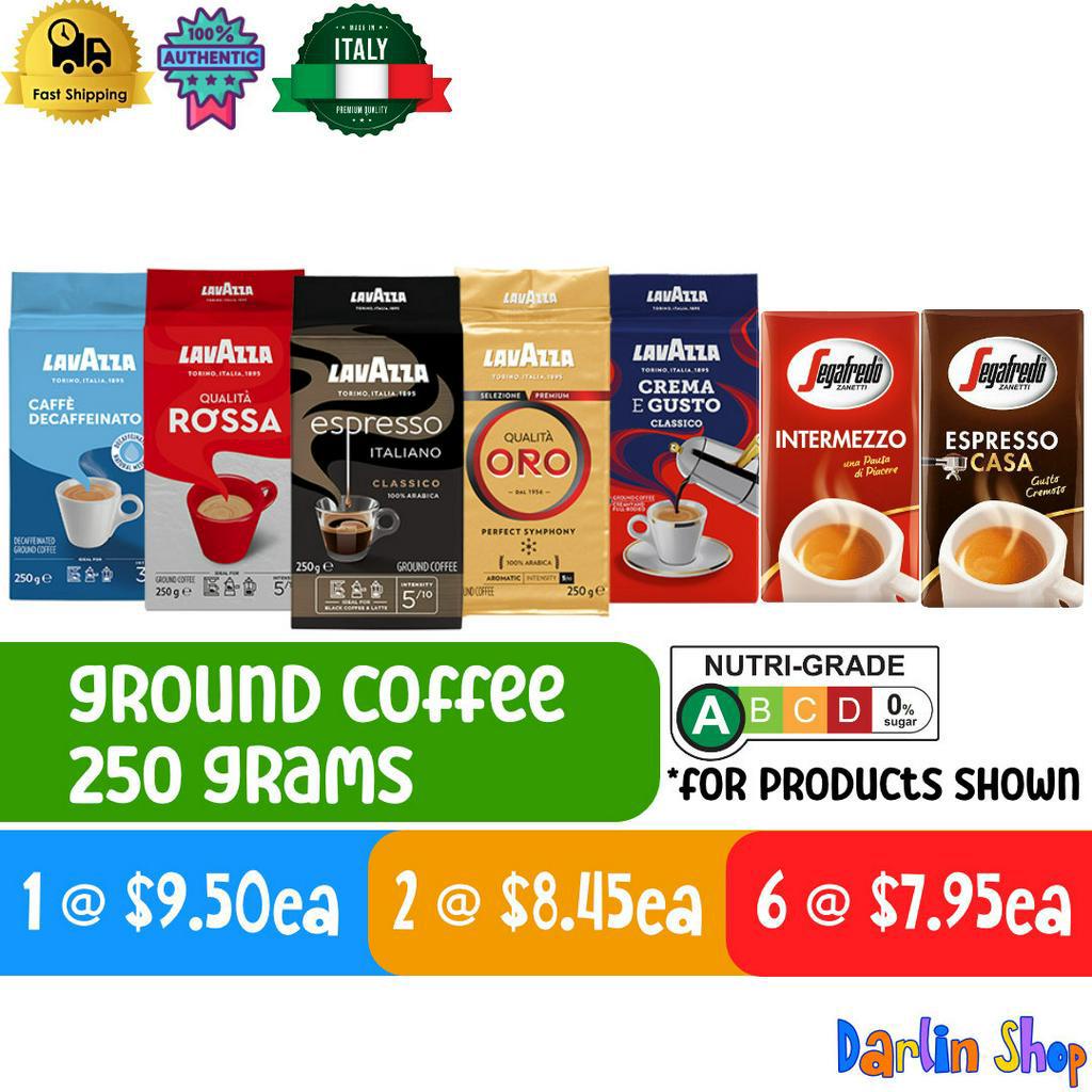 Lavazza / Segafredo Ground Coffee, 250gr, Oro / Rossa / Crema e Gusto ...