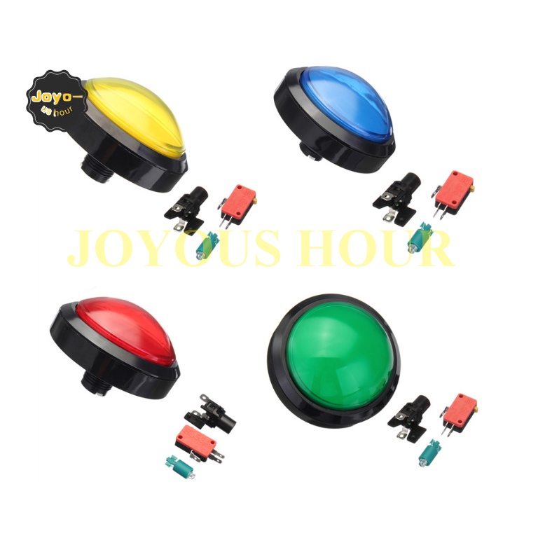 100mm diameter convex straight edge button, with lights and micro ...