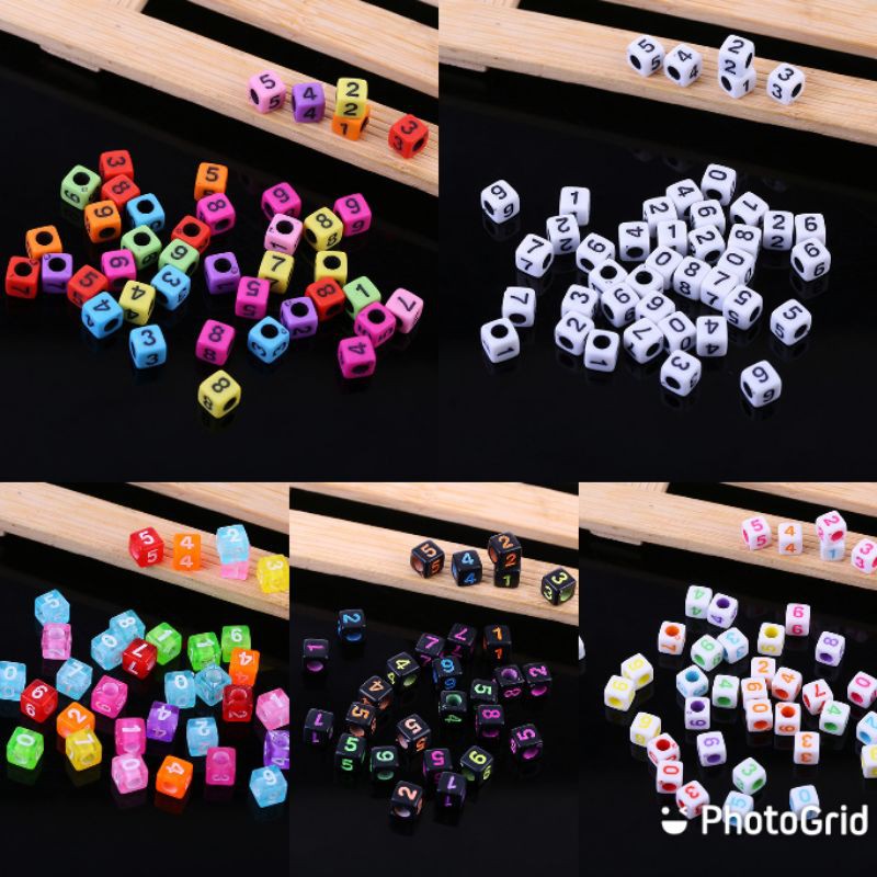 50 GRAM ABJAD NOMBOR / ALPHABET BEAD NUMBER (KIUB 6*6) | Shopee Singapore