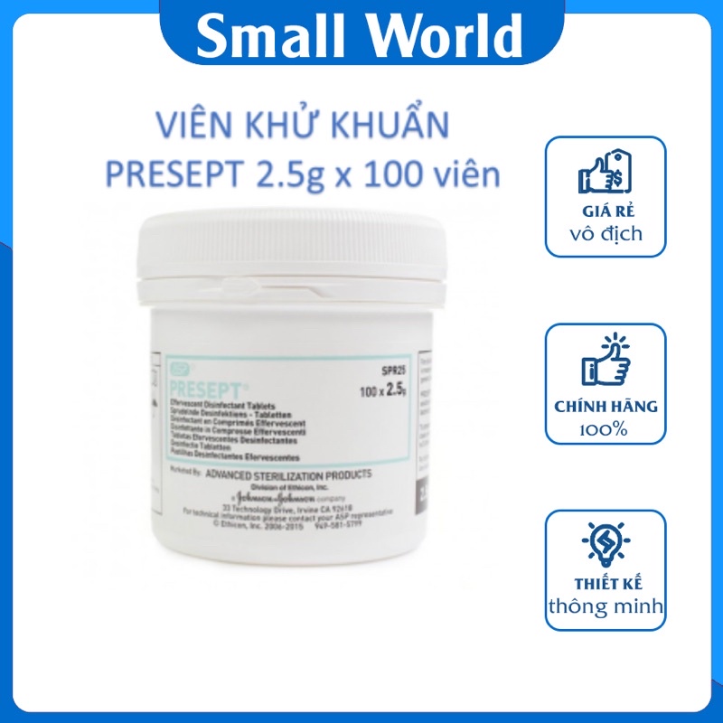 Johnson & Johnson PRESASEPT Disinfectant Tablets 2.5g Surface, Tools ...