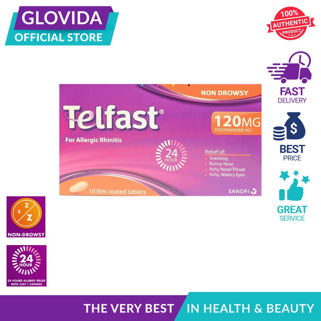 Telfast Allergy Relief Tablets 10's | Exp: Mar-26 | Glovida | Shopee ...