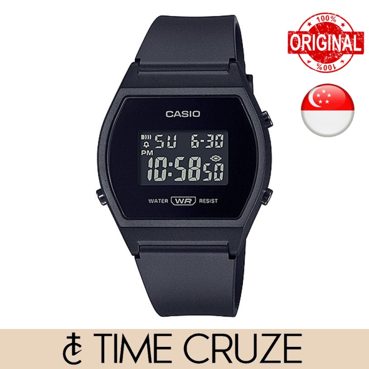 [Time Cruze] Casio LW-204 Black Resin Strap Digital Negative Display ...