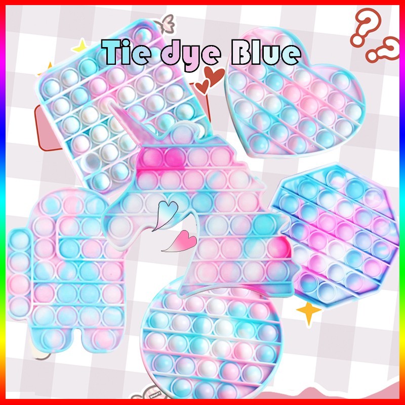 NEW rainbow pop it Colorful cartoon Unicorn Pop It Round Fidget Toy ...