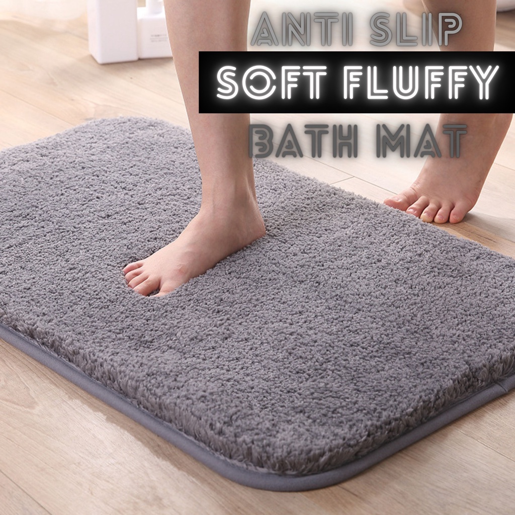 Floor Mat Bathroom Mat Bath Absorbent Soft Shaggy Extra Thick Plush ...