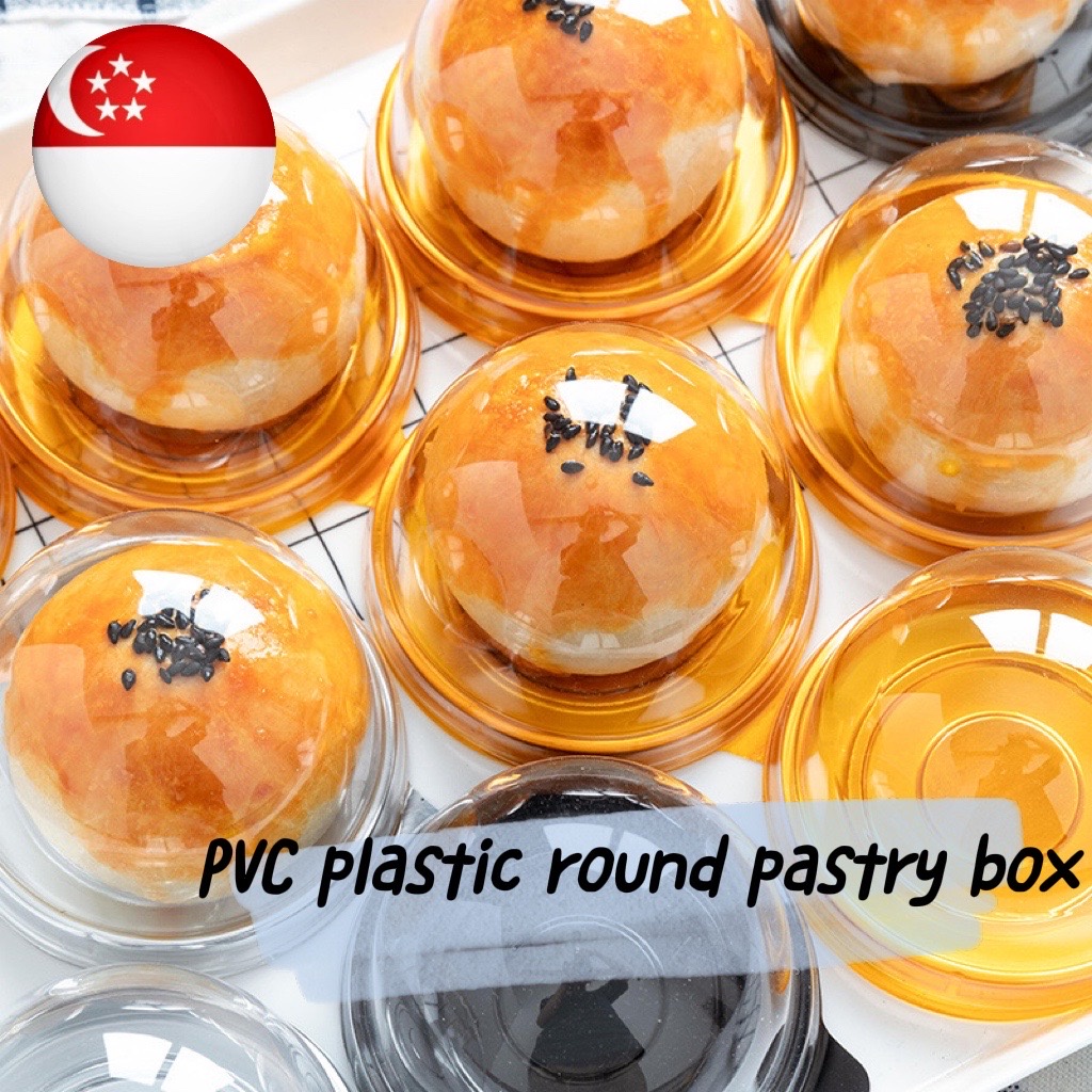 READYSTOCK 80g Round & 80g Square Transparent Plastic Pastry Covers for ...