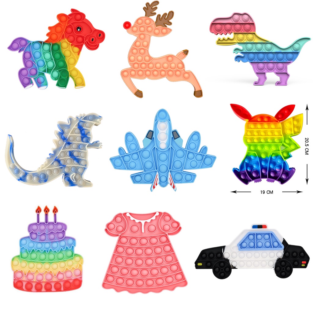 Fidget Pop Toys Alpaca Animal Push Pop Bubble Sensory Stress Reliever ...