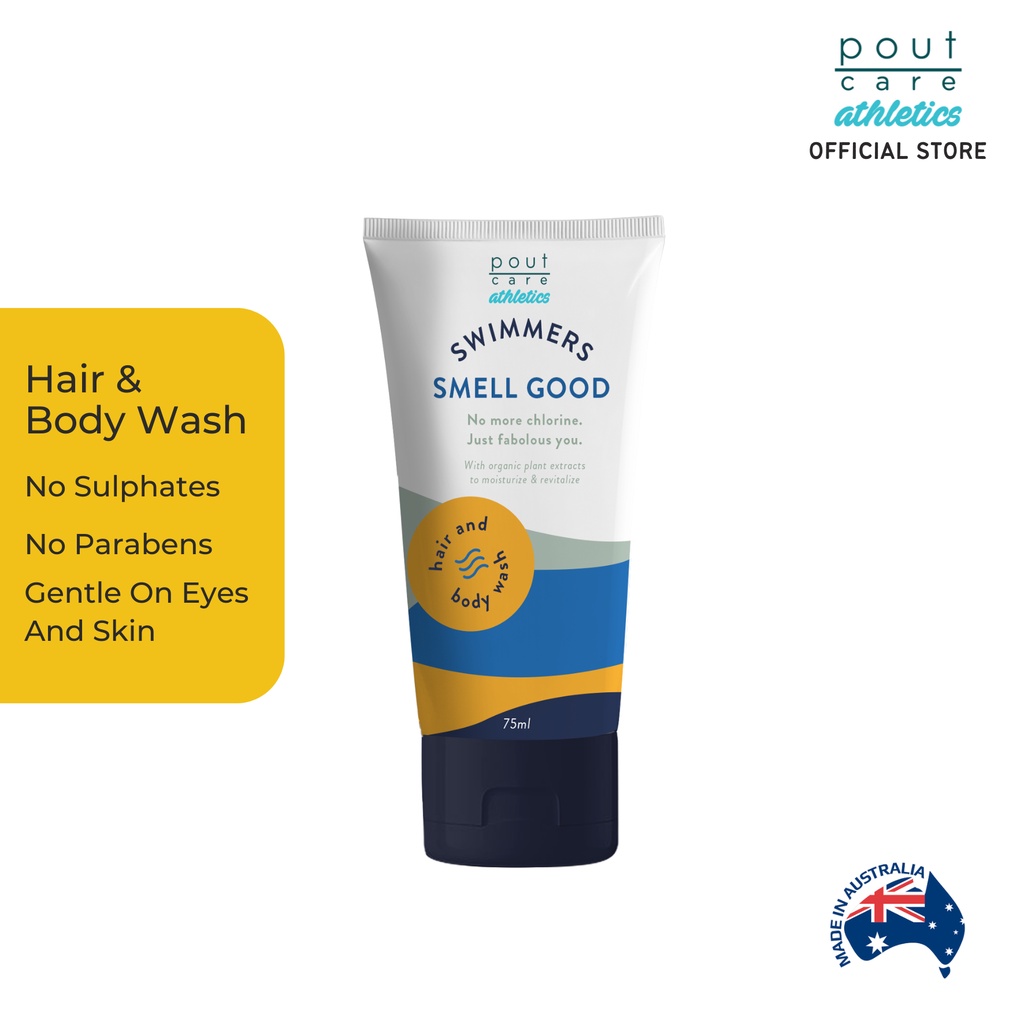 pout Care Athletics Swimmers Smell Good Hair & Body Wash 75ml | 2-in-1 ...