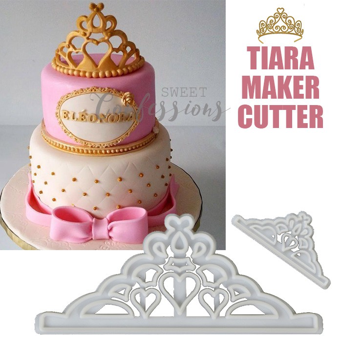 Tiara cutter set princess crown cake topper cookie cutter fondant ...