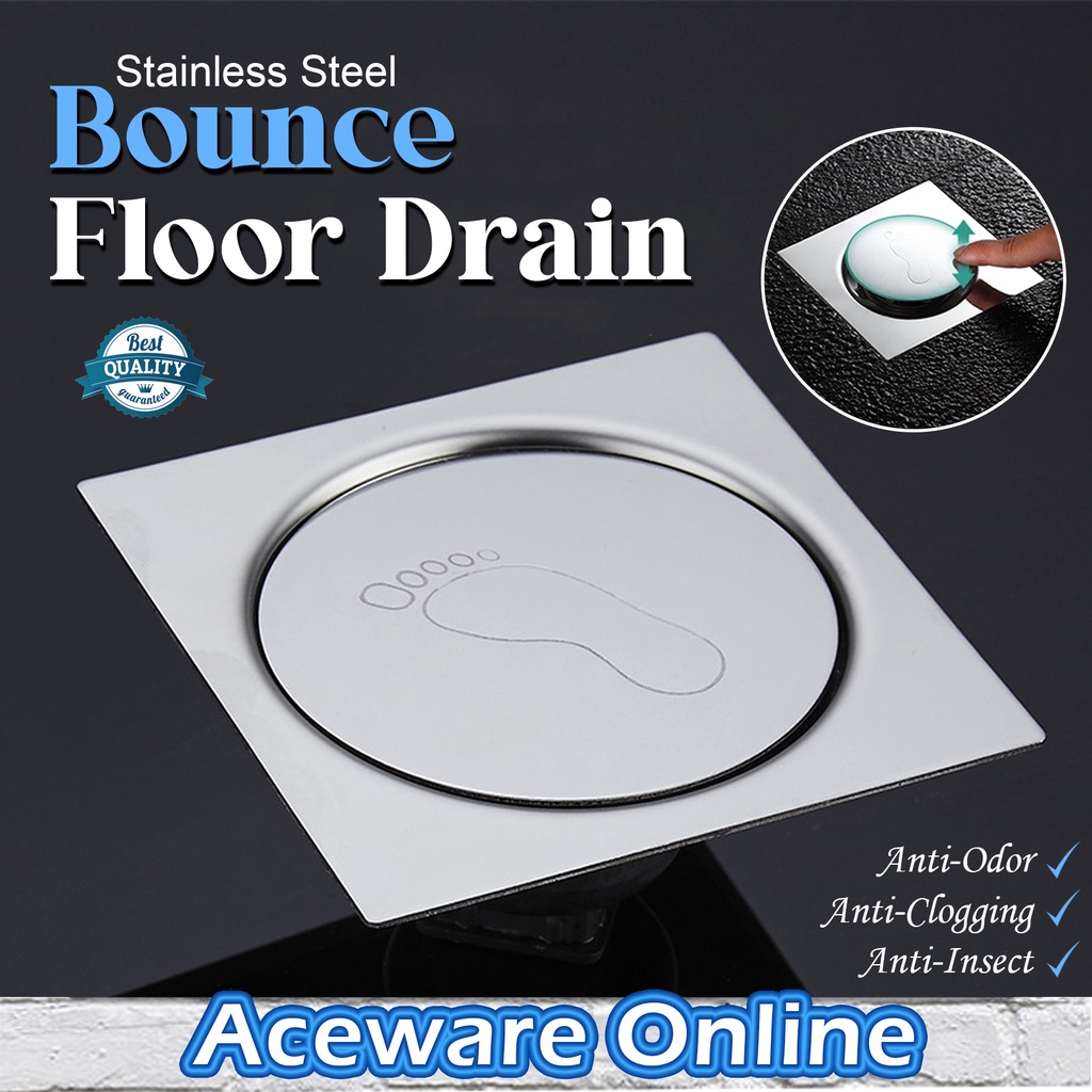 4 Inch 6 Inch Bounce Floor Drain Stainless Steel Floor Drain Square ...