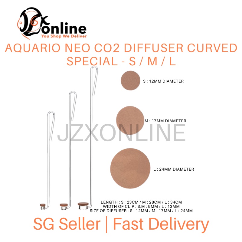 AQUARIO NEO CO2 Diffuser Curved Special - S / M / L | Shopee Singapore