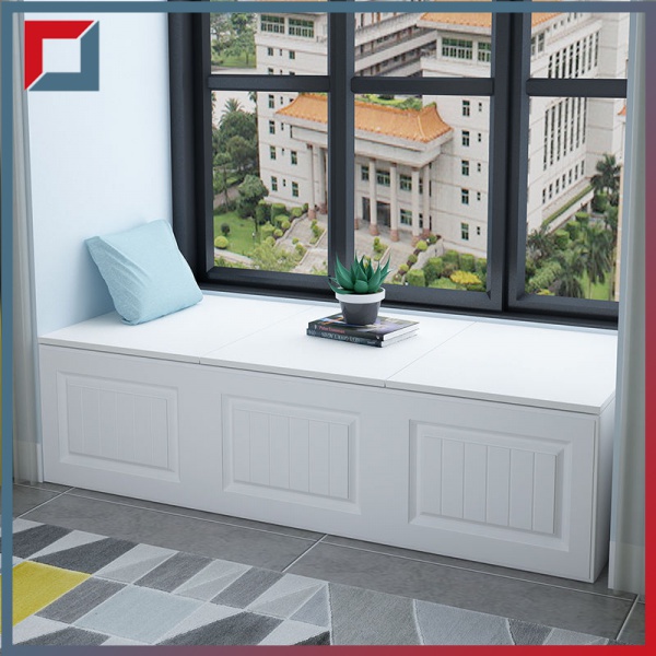 Customizable European-style bay window cabinet with door open, bedroom ...