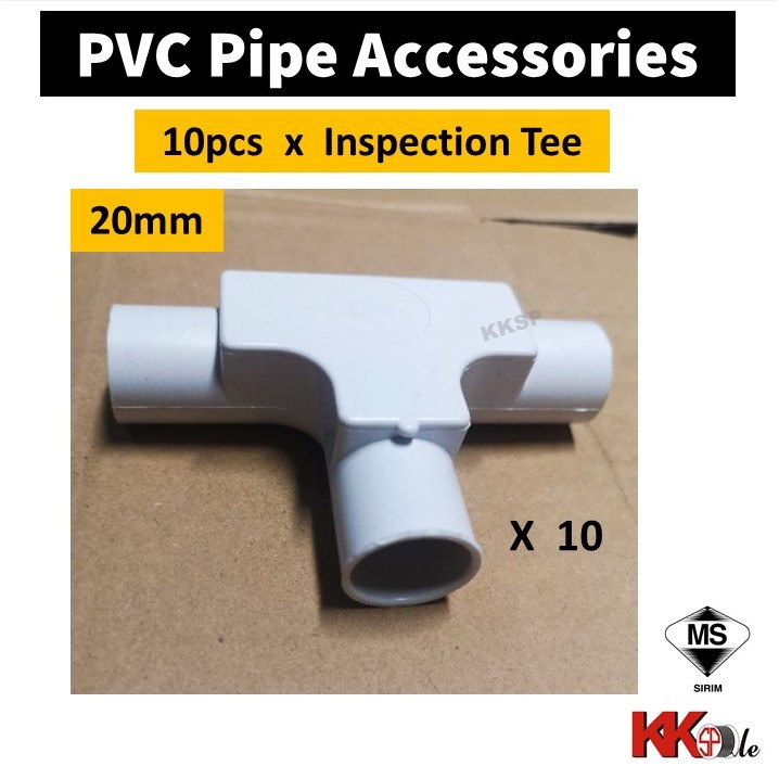 10pcs x 20mm PVC Pipe INSPECTION TEE / T joint - White | Shopee Singapore