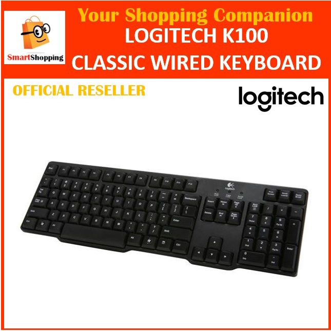 (Original) Logitech K100 PS2 Classic Black Keyboard (Not USB) 3 Years ...