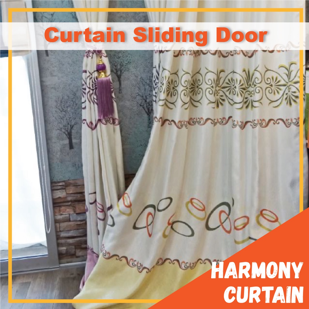 NEW Curtain Langsir Sliding Door Tingkap Window Cantik Tebal Berat Raya ...