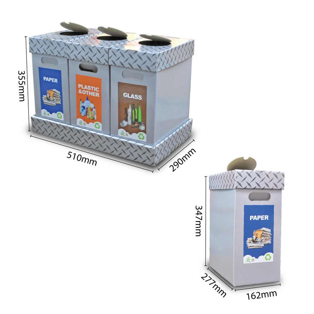 Recycle Bin Waste Separation Trash Bin Stylish -RB02S Dustbin with Lid ...