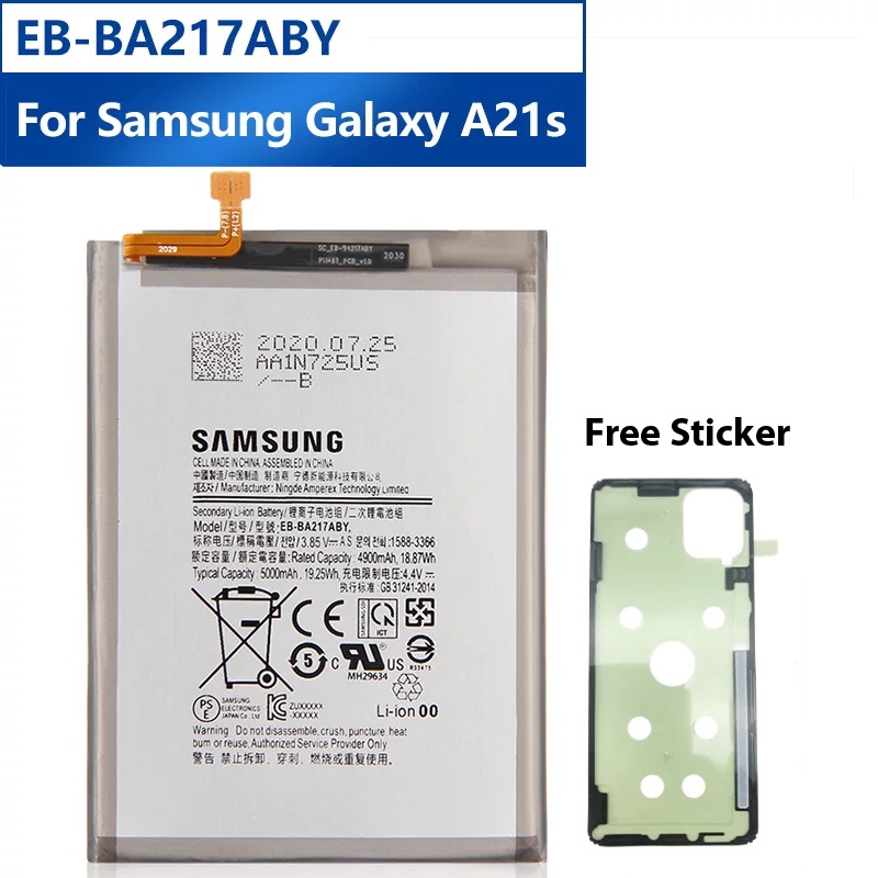 Replacement Battery for Samsung Galaxy A21s A12 A13 4G A217 EB-BA217ABY 5000mAh | Shopee Singapore
