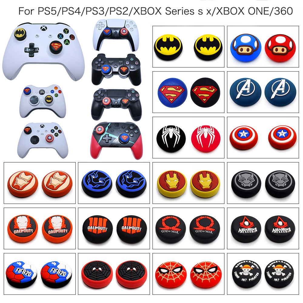 2PCS PS5 Controller Caps Silicone Thumb Stick Grip Cap Joystick Cover ...