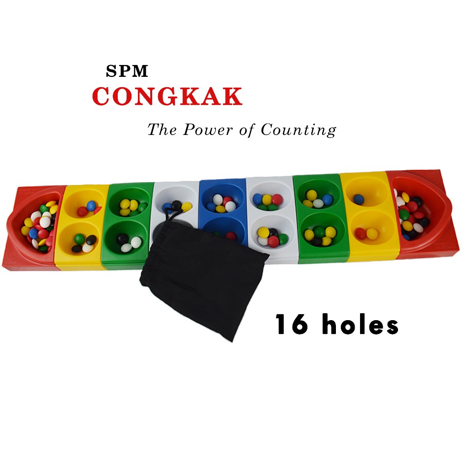 Spm 16 Holes Foldable Plastic Congkak With Marbles/16-Hole Plastic ...
