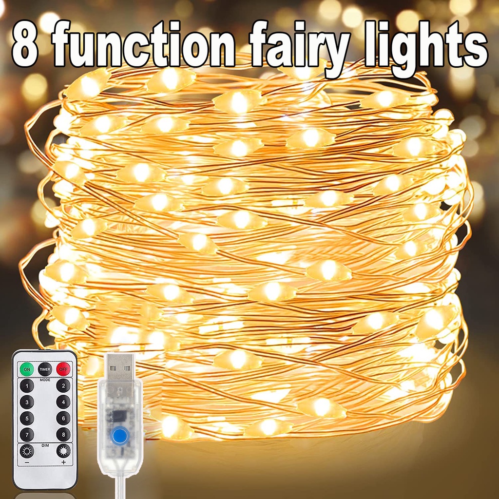 20 meters 200 LED fairy lights USB with 13 button remote control 8 ...