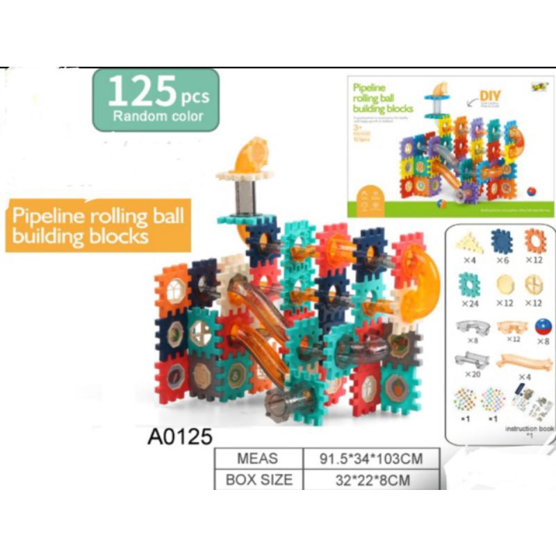 Pipeline Rolling Ball Building Blocks Toy 125pcs | Shopee Singapore
