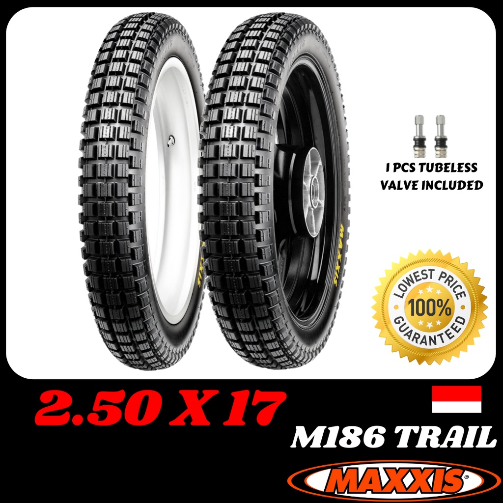 MAXXIS TYRE M186 TRAIL 2.50-17 MOTOCROSS CUB CROSS TAYAR KEBUN ON / OFF ...