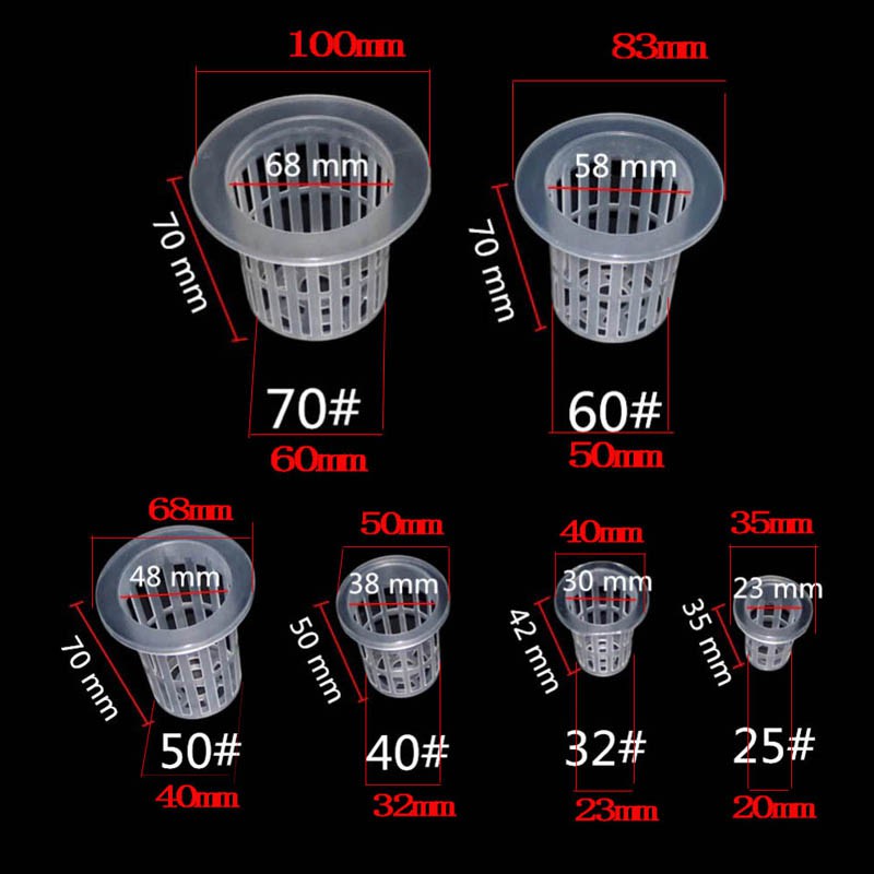 10 Pcs 25-70# Mesh Pot Hydroponic Nursery Net Cup Soilless Cultivation ...